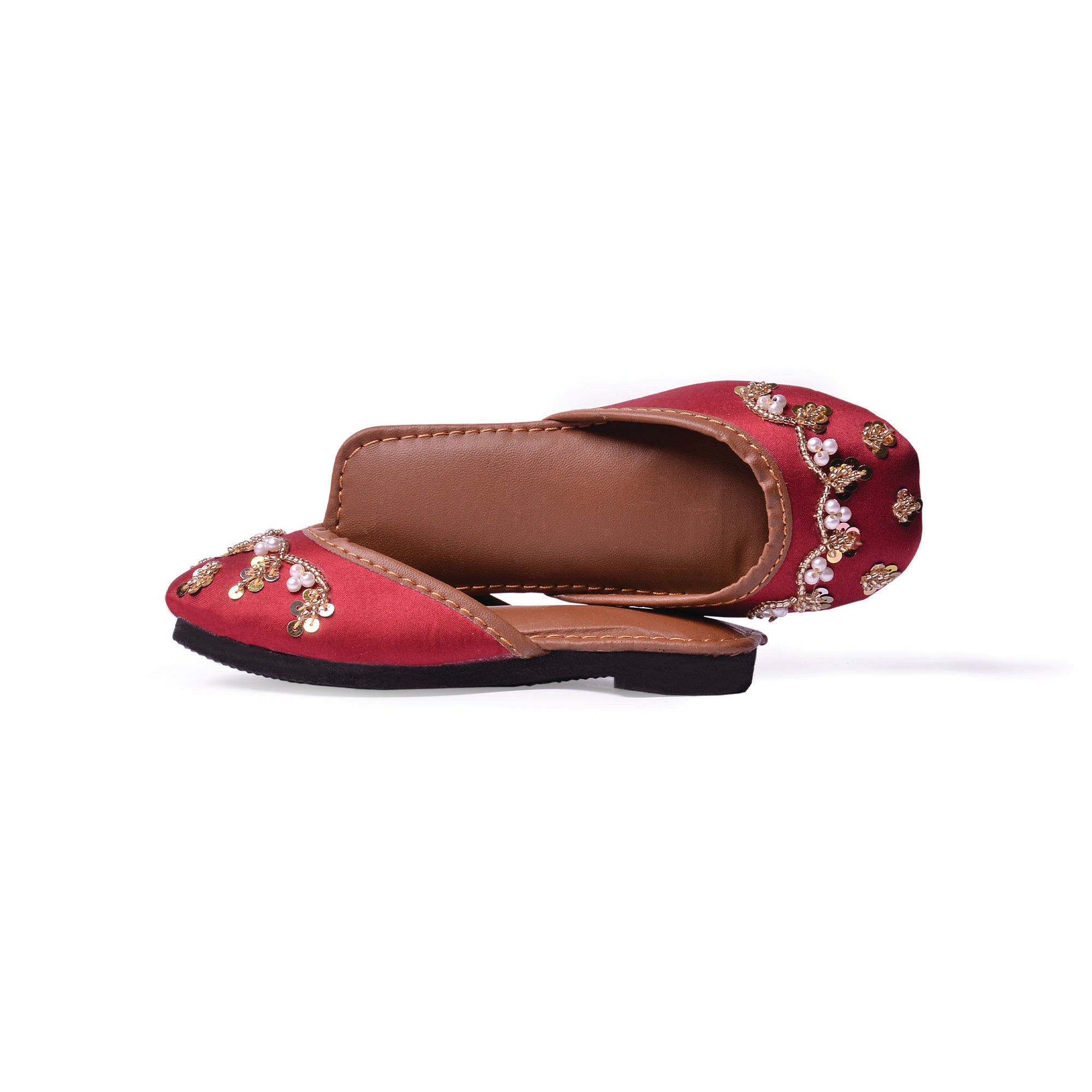 Maroon Ethnic Khussa – Tippitoes