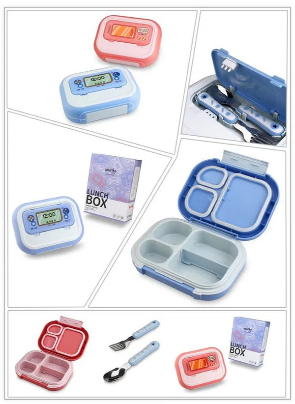 4 Compartments Lunch Box Spoon & Fork for Kids – Tippitoes